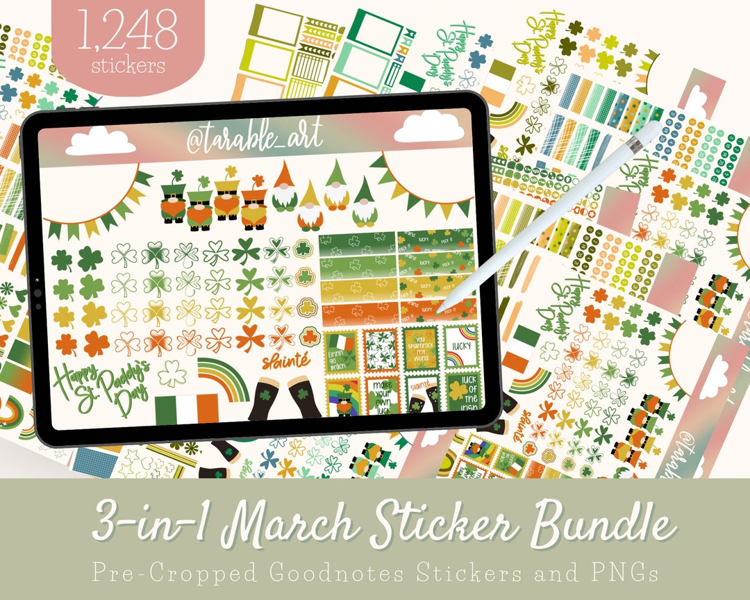 St Patrick's Day Digital Sticker Bundle: Pre-cropped Pngs (1,248) - Etsy