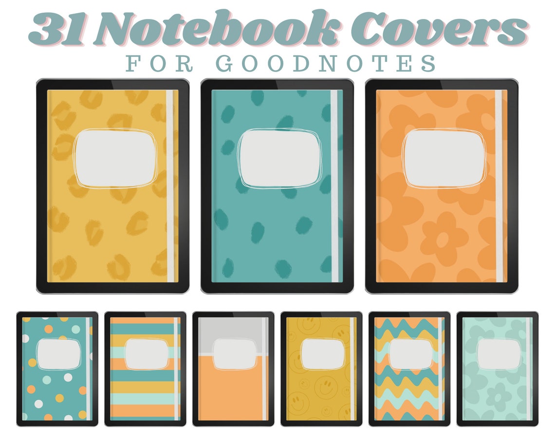 31 Colorful Goodnotes Notebook Covers Trendy Digital - Etsy