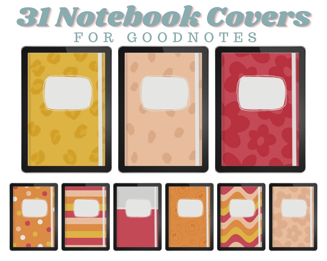 31 Colorful Goodnotes Notebook Covers: Trendy 70s Designs (digital ...