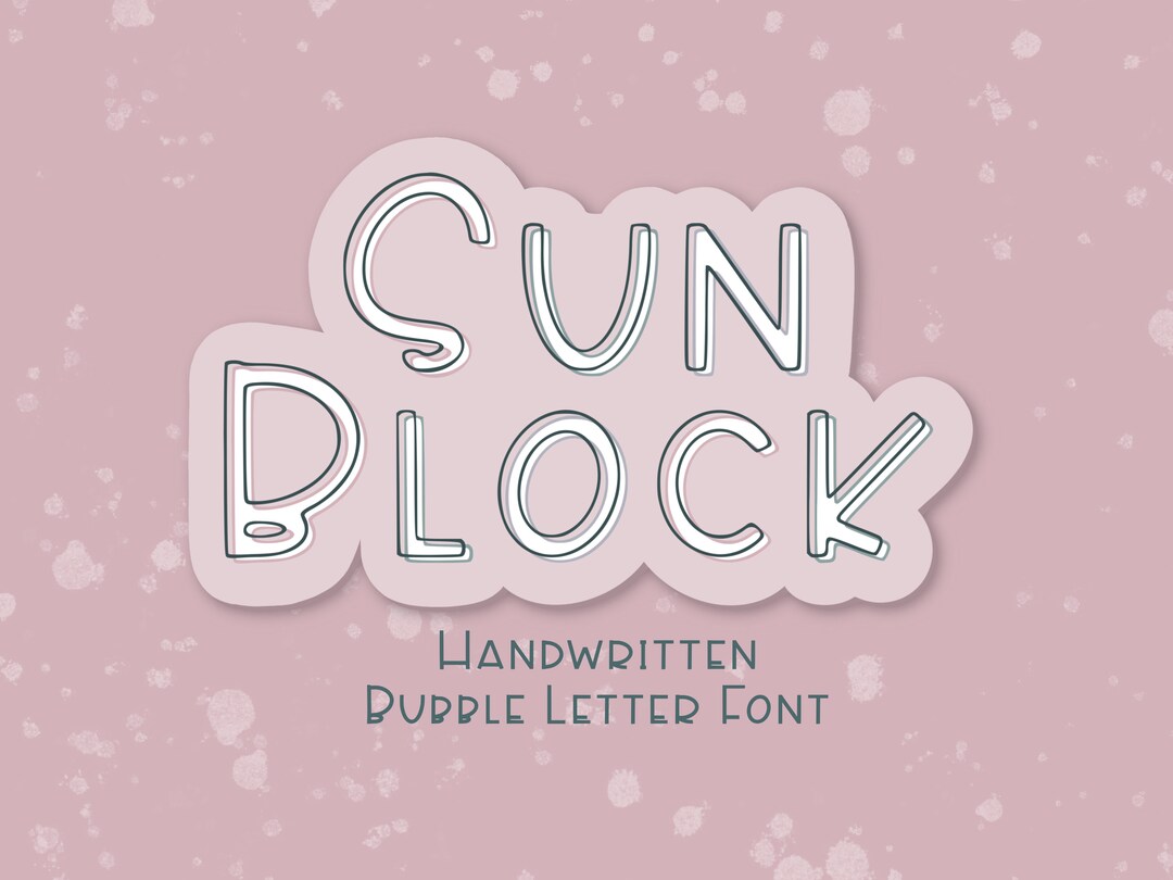 Handwritten All Caps Font | Bubble Letters Font Instant Download ...