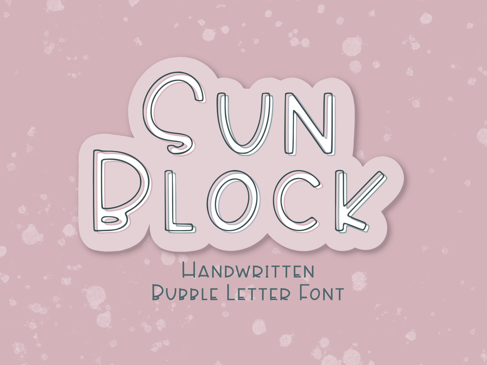 Handwritten All Caps Font Bubble Letters Font Instant - Etsy