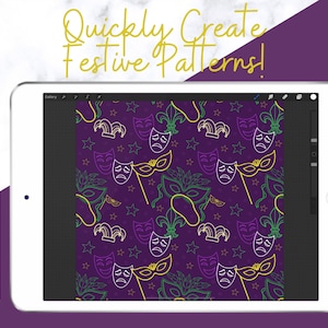 Procreate Brush Stamp Bundle for Mardi Gras | 11 Procreate Stamps ...