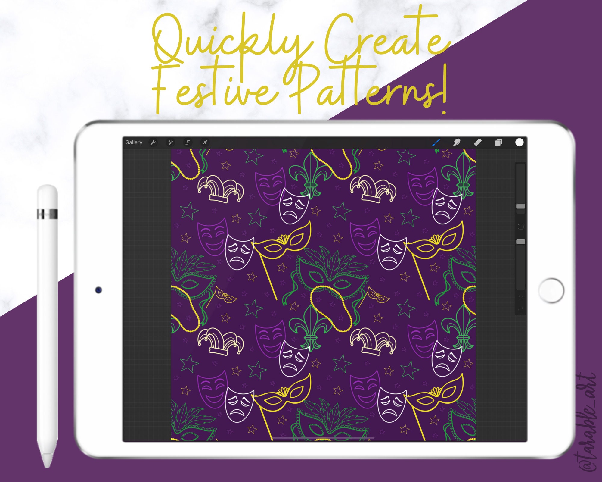 Procreate Brush Stamp Bundle for Mardi Gras 11 Procreate Stamps ...