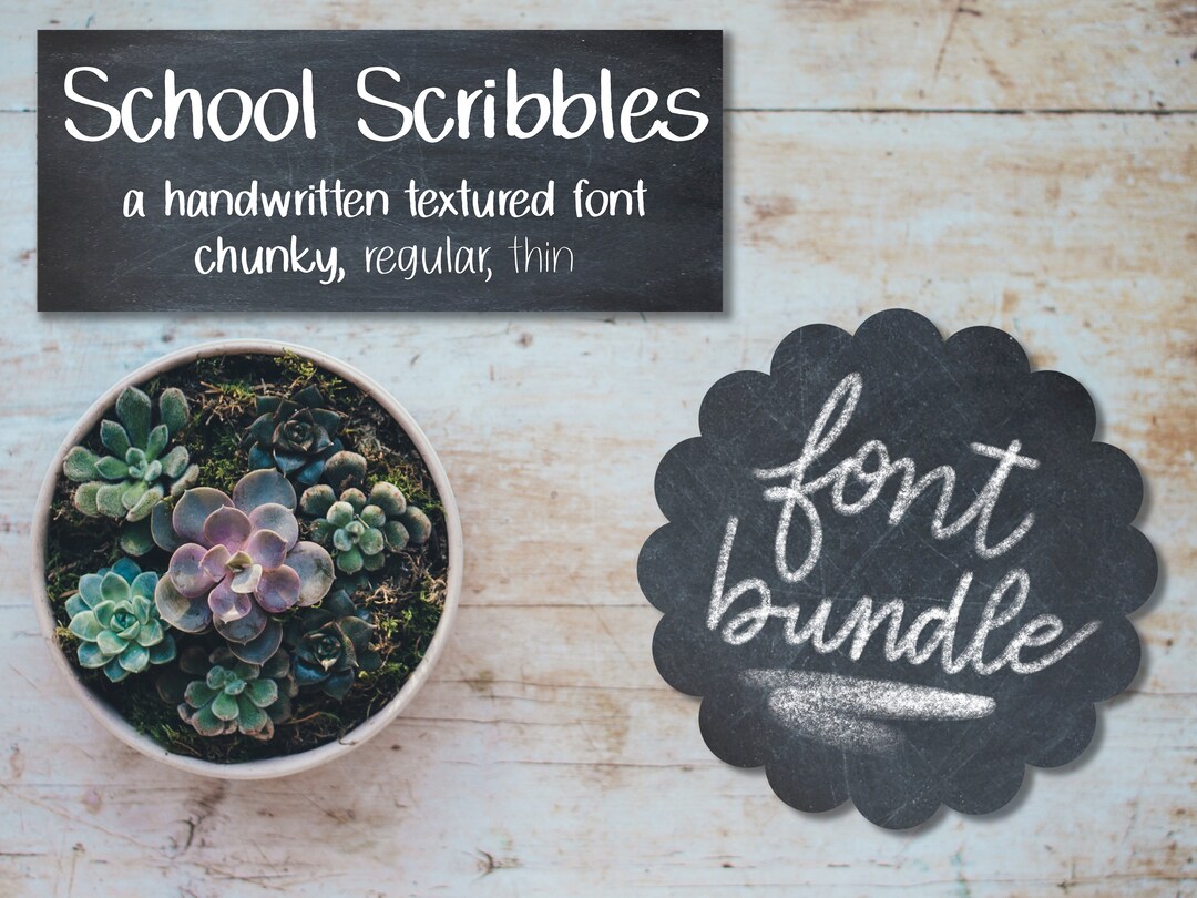 School Scribbles Font Family Bundle Handwritten Chunky Thin Regular ...