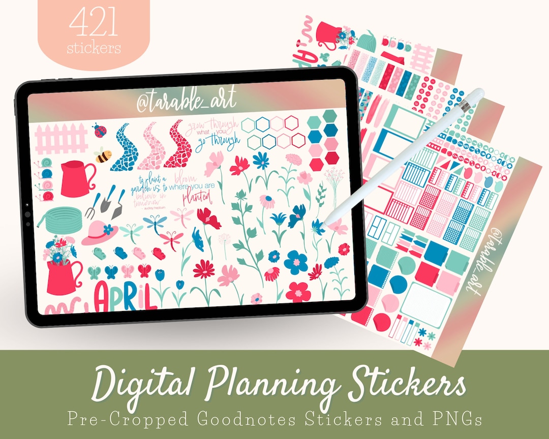 421 Stickers April Flower Garden | Spring Digital Stickers | Pre ...