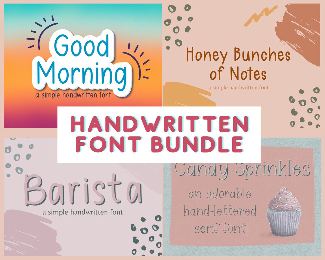 HANDWRITTEN FONT BUNDLE Handwritten Digital Note Taking Font - Etsy