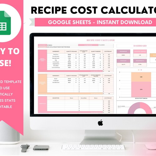 Recipe Cost Calculator Spreadsheet Template for Google - Etsy