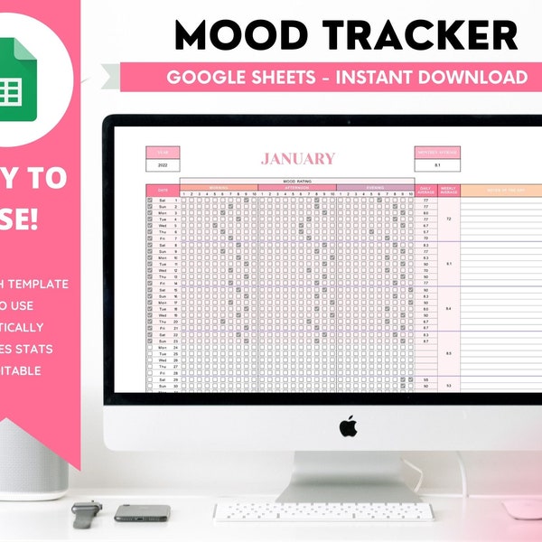 Mood Tracker Excel Template - Etsy