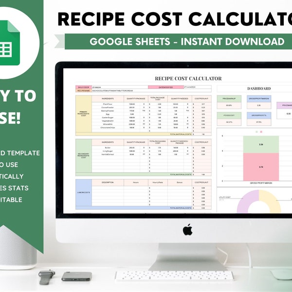 Google Sheet Calculator Template - Etsy