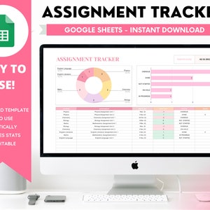 Assignment Tracker, Google Sheets, Spreadsheet, Homework Planner ...