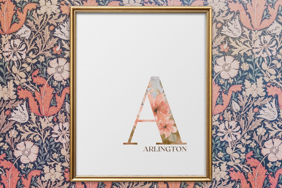 Personalized Initial Name Printable Art, Nursery Art Print, Farmhouse ...
