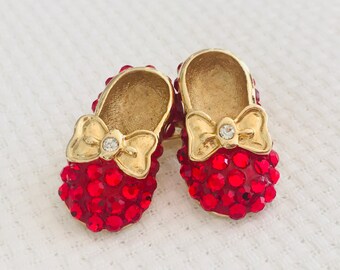 Vintage Suzanne Bjontegard Ruby Slippers Rhinestone Brooch - Etsy