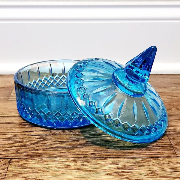 Indiana Glass Blue Candy Dish - Etsy