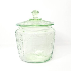 Anchor Hocking Princess Green Uranium Cookie Jar With Lid Glows ...