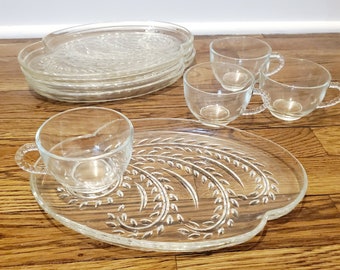 Federal Glass Company Snack Set - Etsy