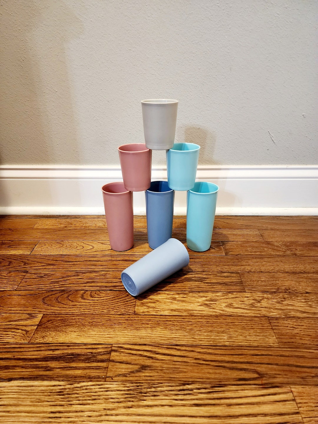 Tupperware Lot 7 of Various Size and Color Stacking Cups - Etsy