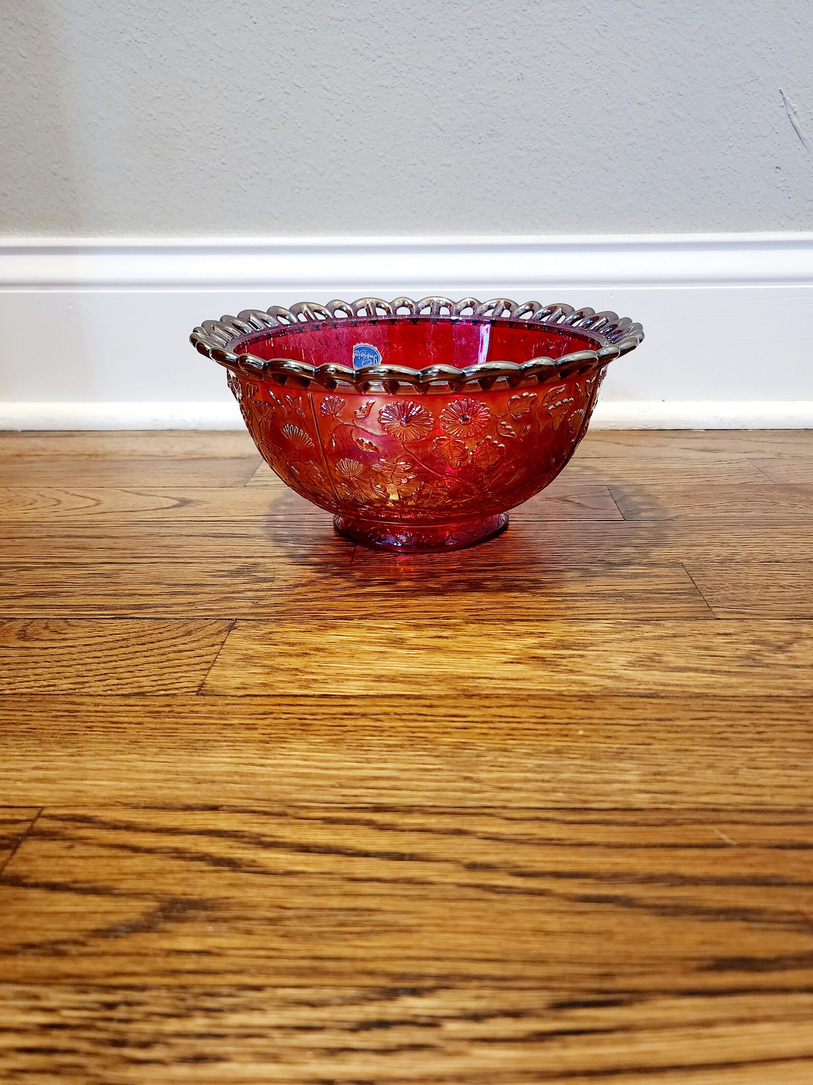 Rare Imperial Black Eyed Susan Lace Edged Red Carnival Glass Bowl - Etsy