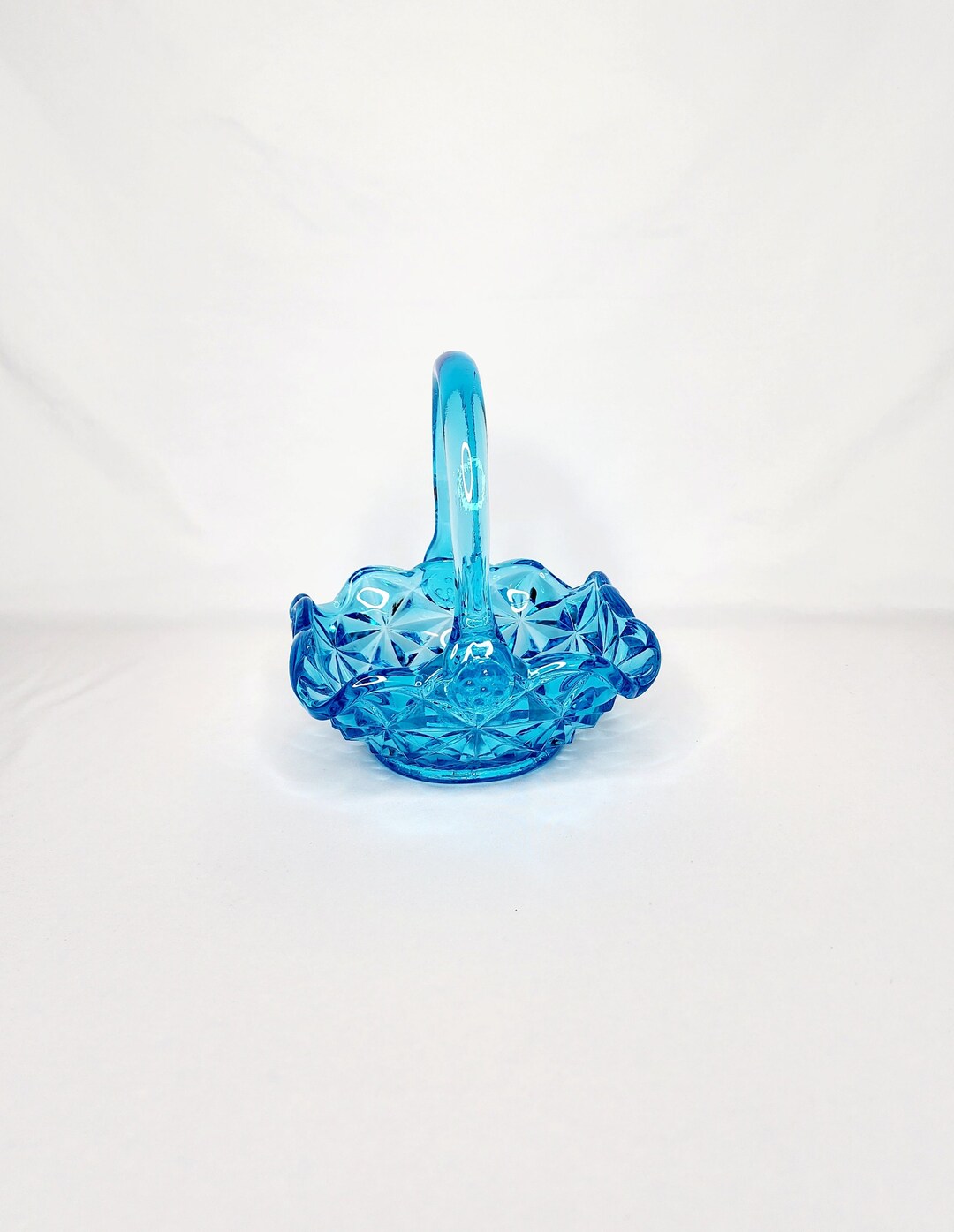 Monticello Blue by Indiana Glass Basket - Etsy