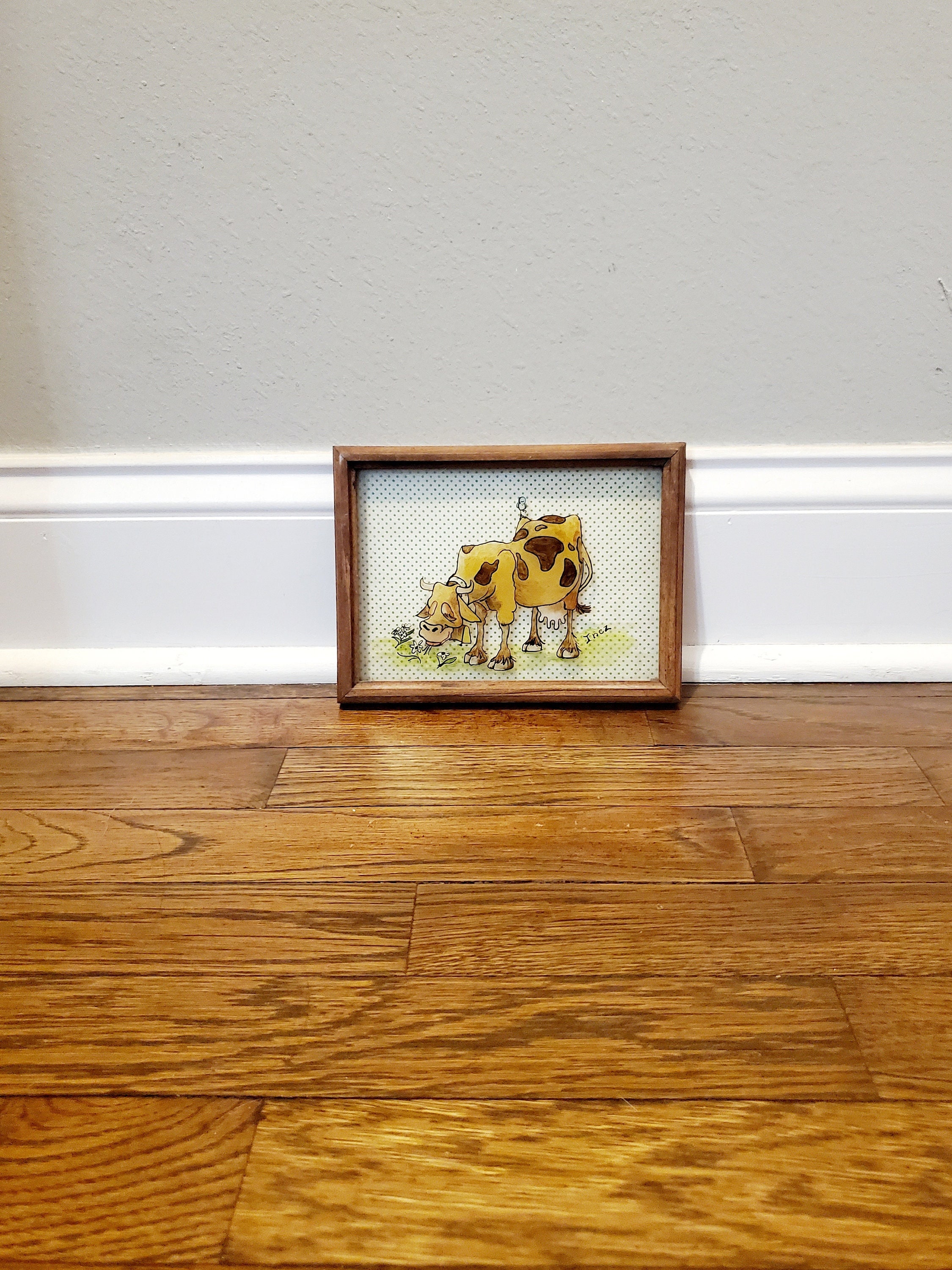 Inez The Cow Picture Frame Glass Painting Frames Materials etna.com.pe