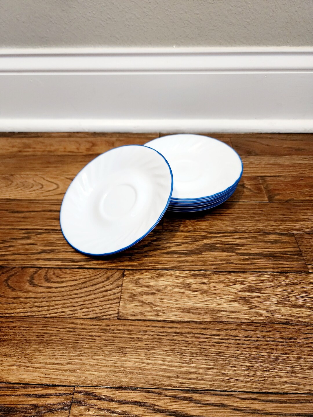 Corelle Blue Velvet Set of 7 Saucers - Etsy