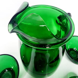 Anchor Hocking Forest Green Pitcher and Set of 4 Cups - Etsy