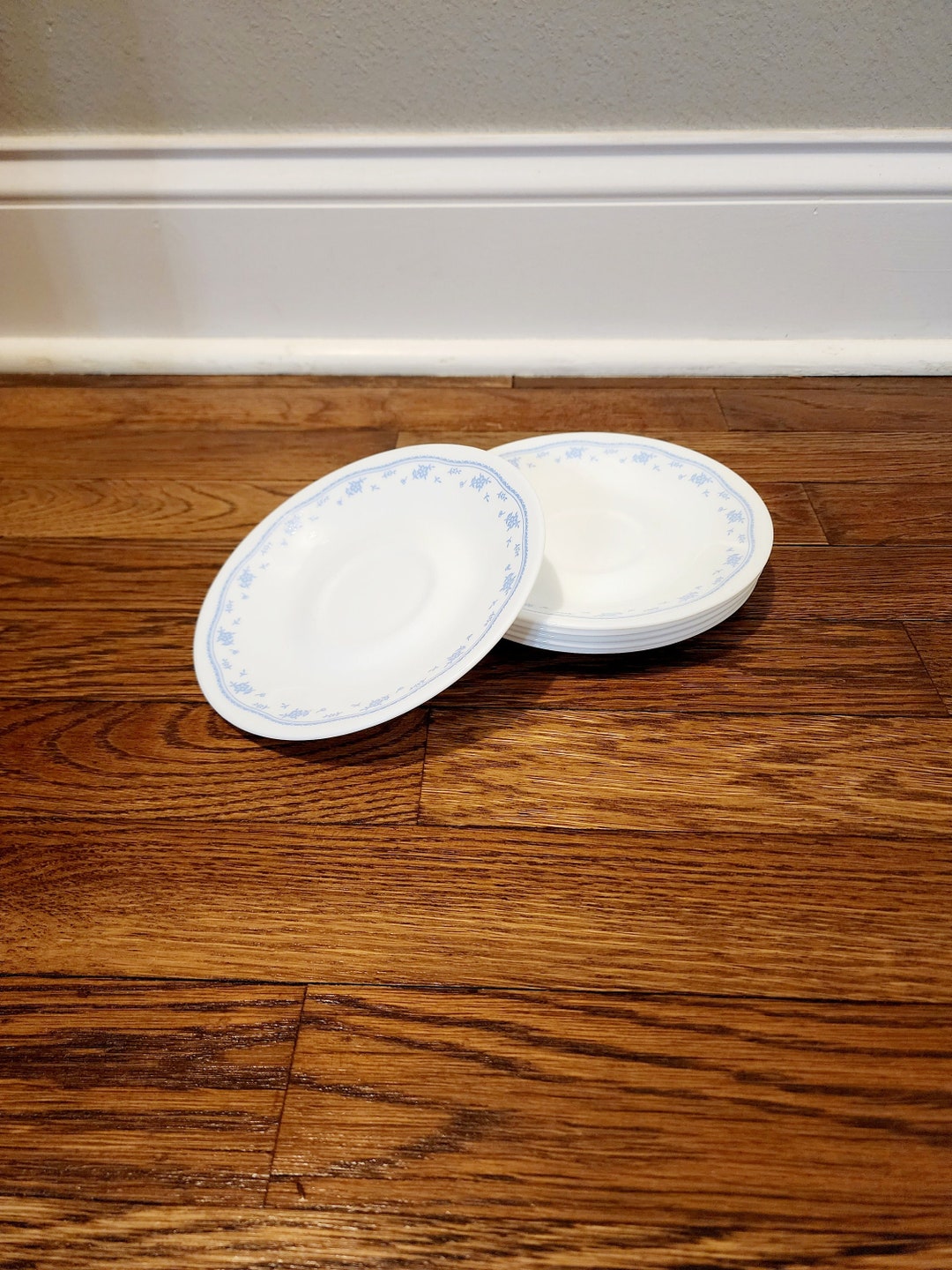 Corelle Morning Blue Flower Set of 6 Saucers - Etsy