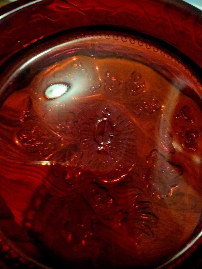 Rare Imperial Black Eyed Susan Lace Edged Red Carnival Glass - Etsy