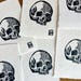 Skull Linocut Print - Handmade Block Print on Handmade Recycled Paper ...
