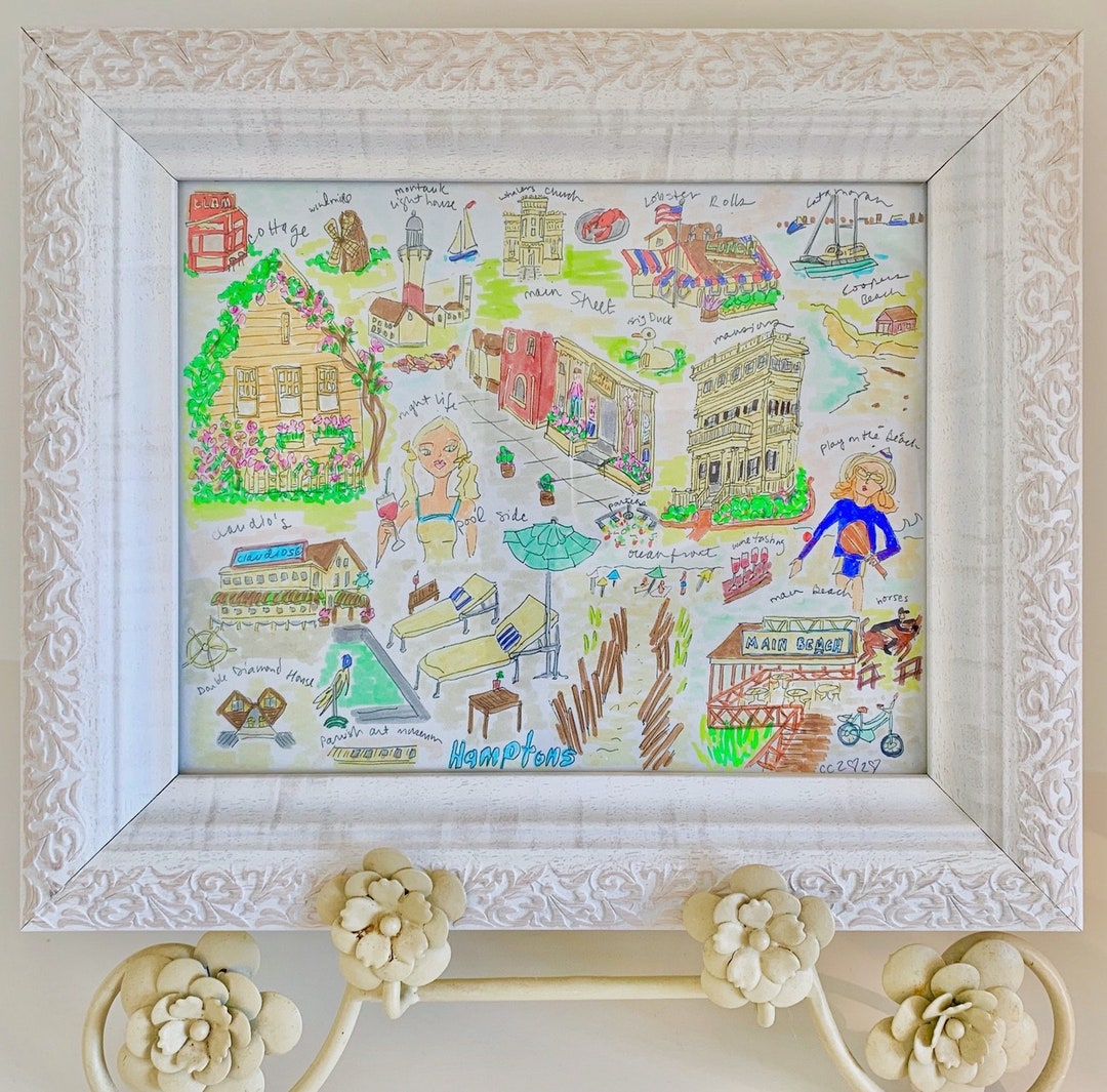 Hamptons Watercolor Pen Giclee Art Print - Etsy