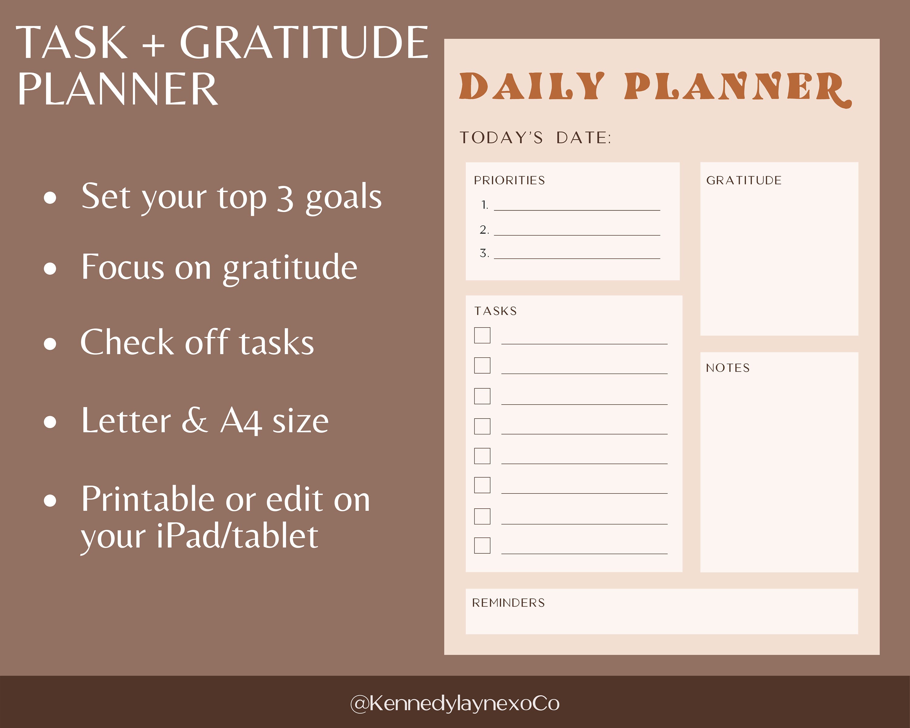 Daily Planner Set Daily Calendar Daily Planner Gratitude Journal Daily ...