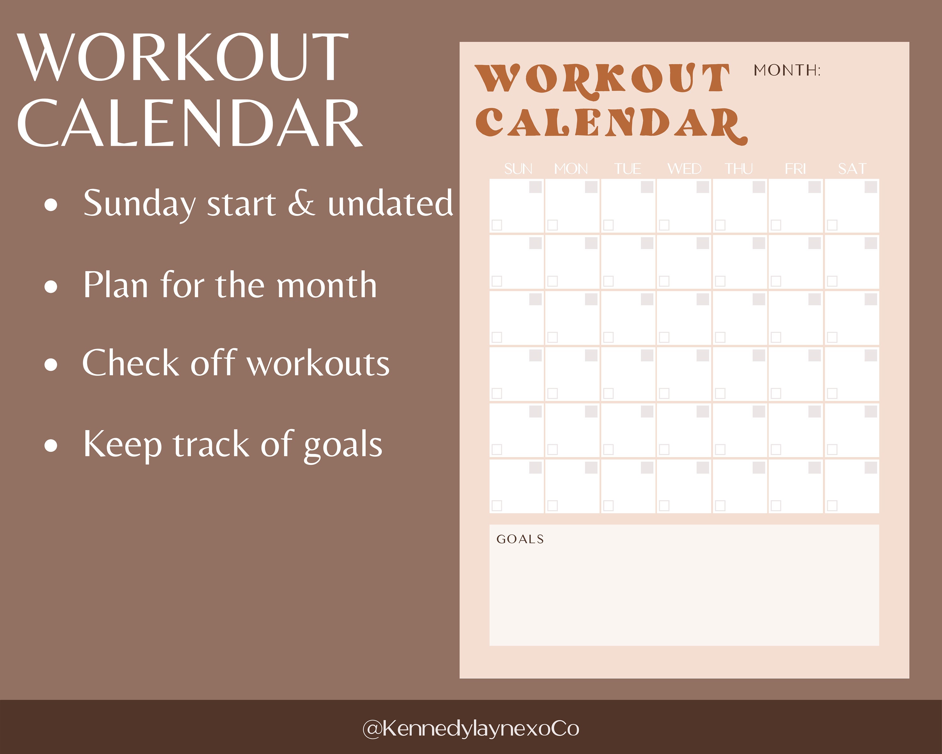 Weekly Workout Fitness Planner | Exercise Tracker Printable | Workout ...