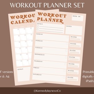 Weekly Workout Fitness Planner | Exercise Tracker Printable | Workout ...