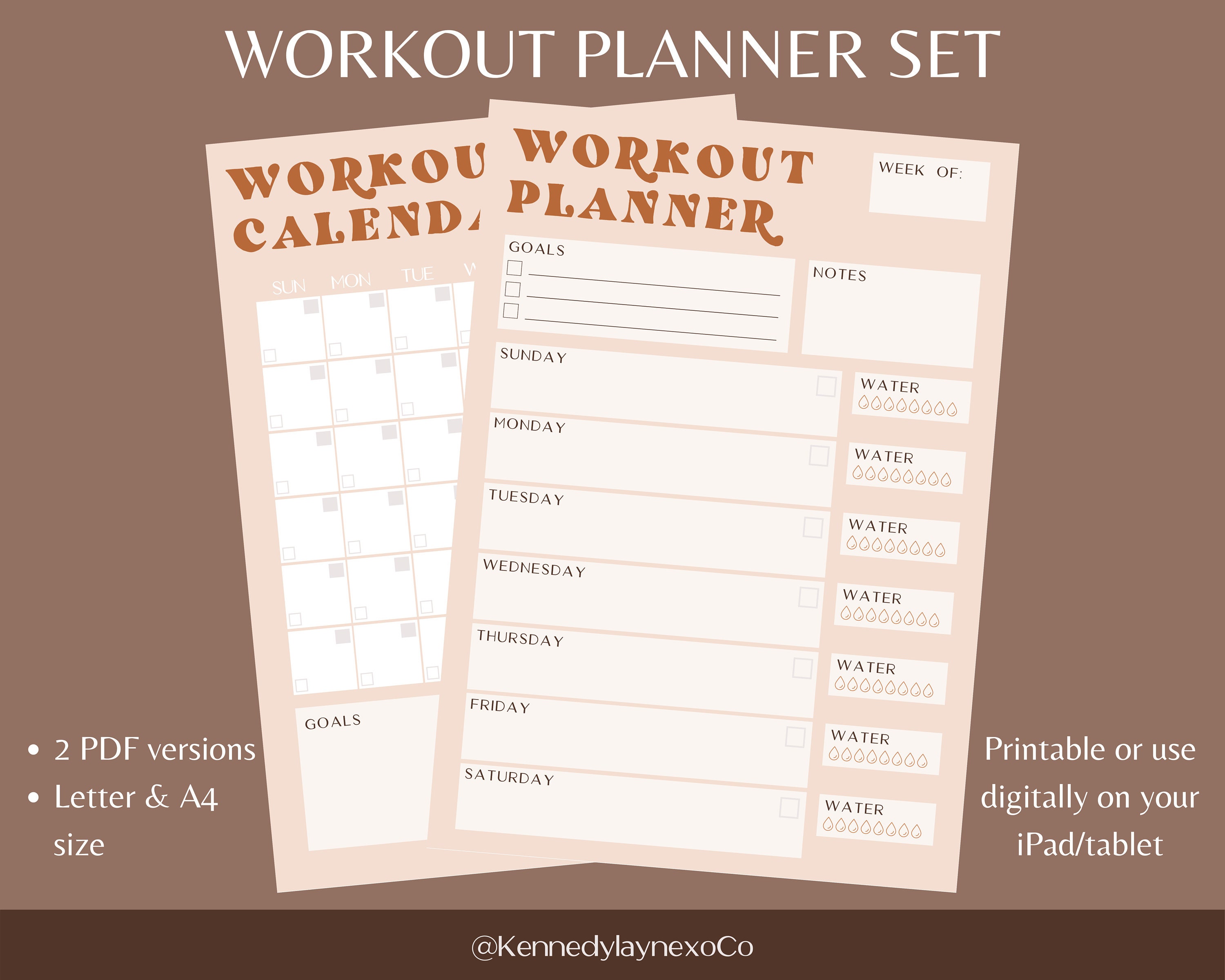 Weekly Workout Fitness Planner | Exercise Tracker Printable | Workout ...