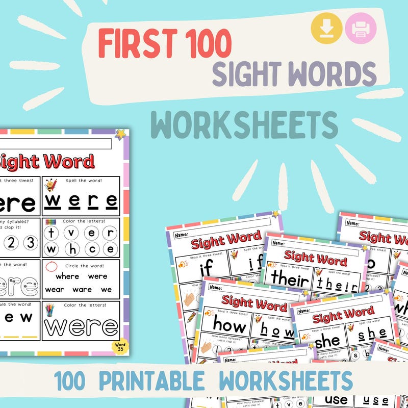 First Grade Sight Words - Etsy