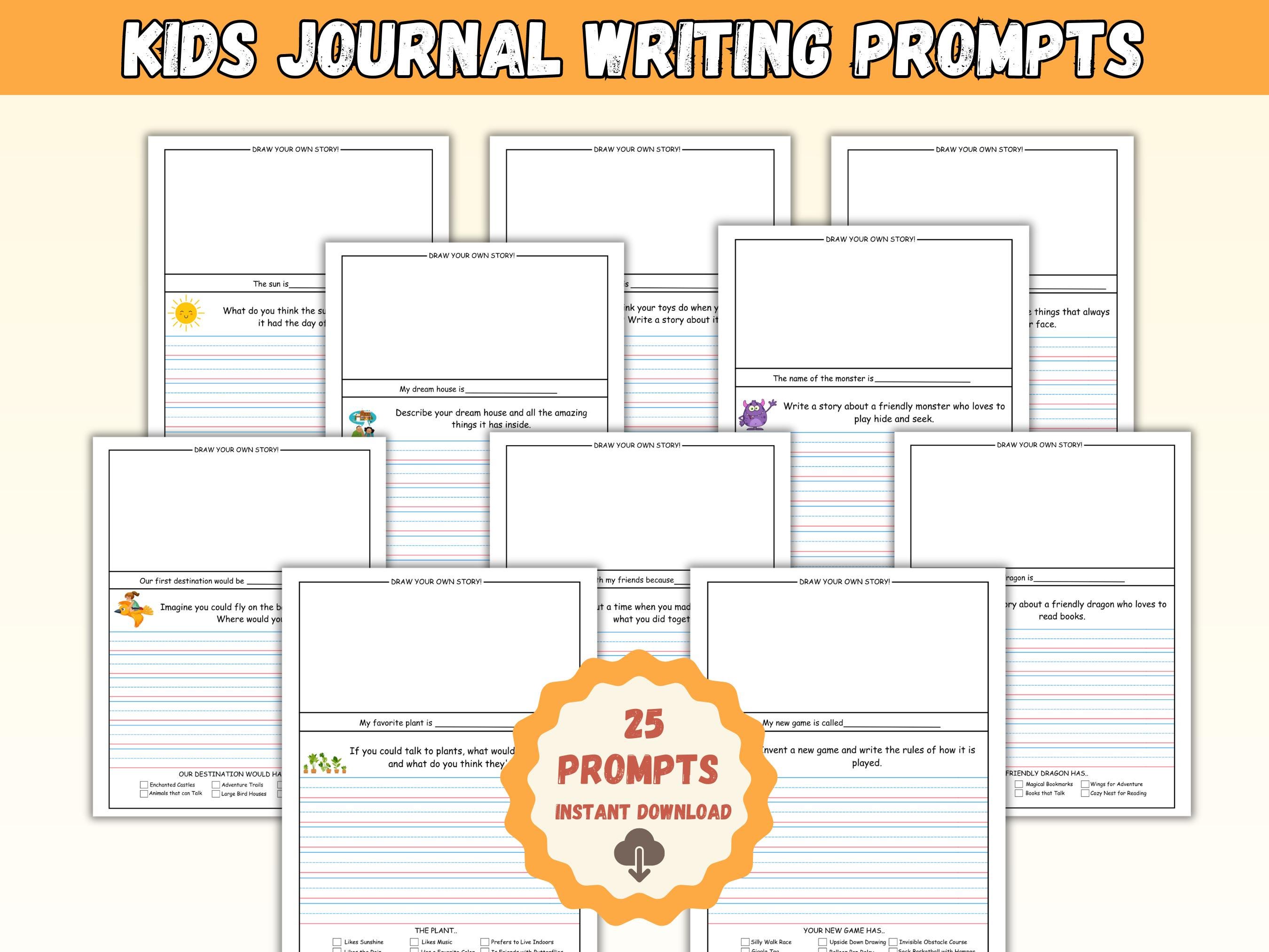 25 Kids Journal Writing Prompts Fun Creative Writing Activities ...