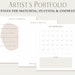 Artist Portfolio, Planner & Sketchbook Templates W/ Art Quotes 50 ...