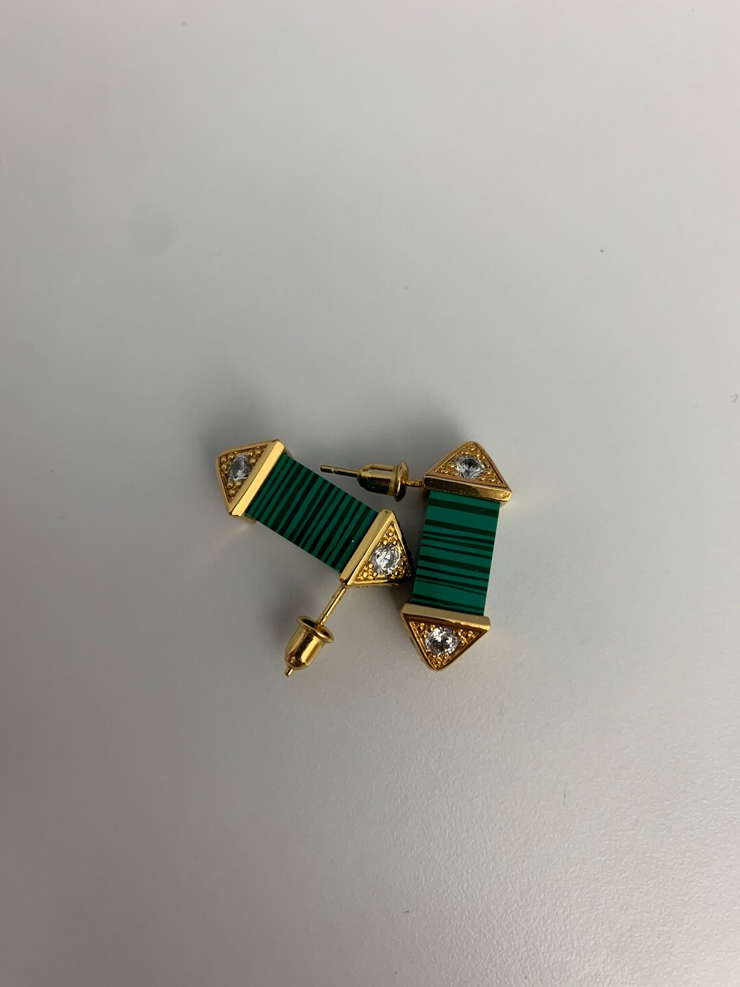 TRIBUTE TO KLIMT Enchanting Triangle Earrings Green - Etsy