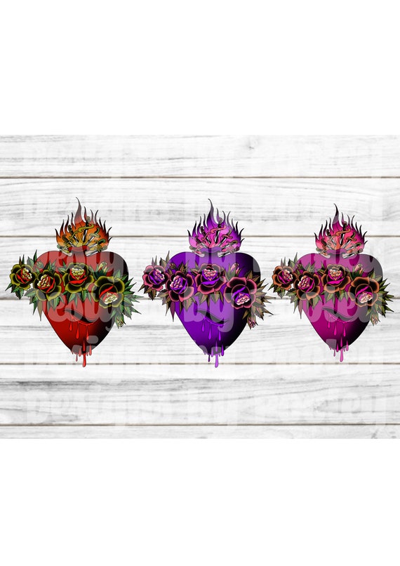 Bleeding Heart Tattoo Design Illustration PNG File for - Etsy