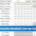 Printable Baseball Line up Card - Etsy