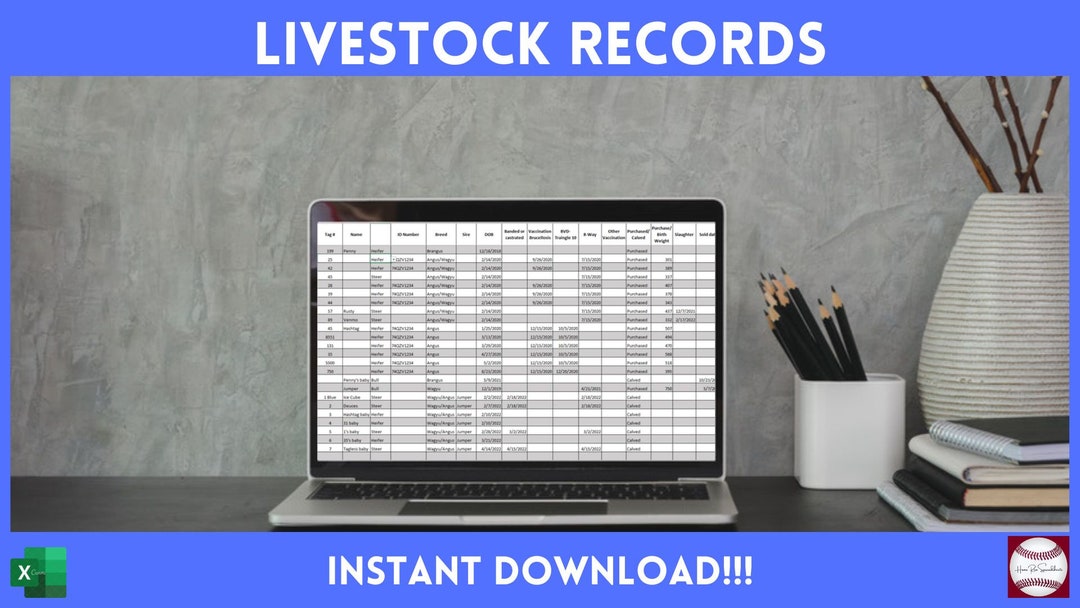 Livestock Records Spreadsheet - Etsy