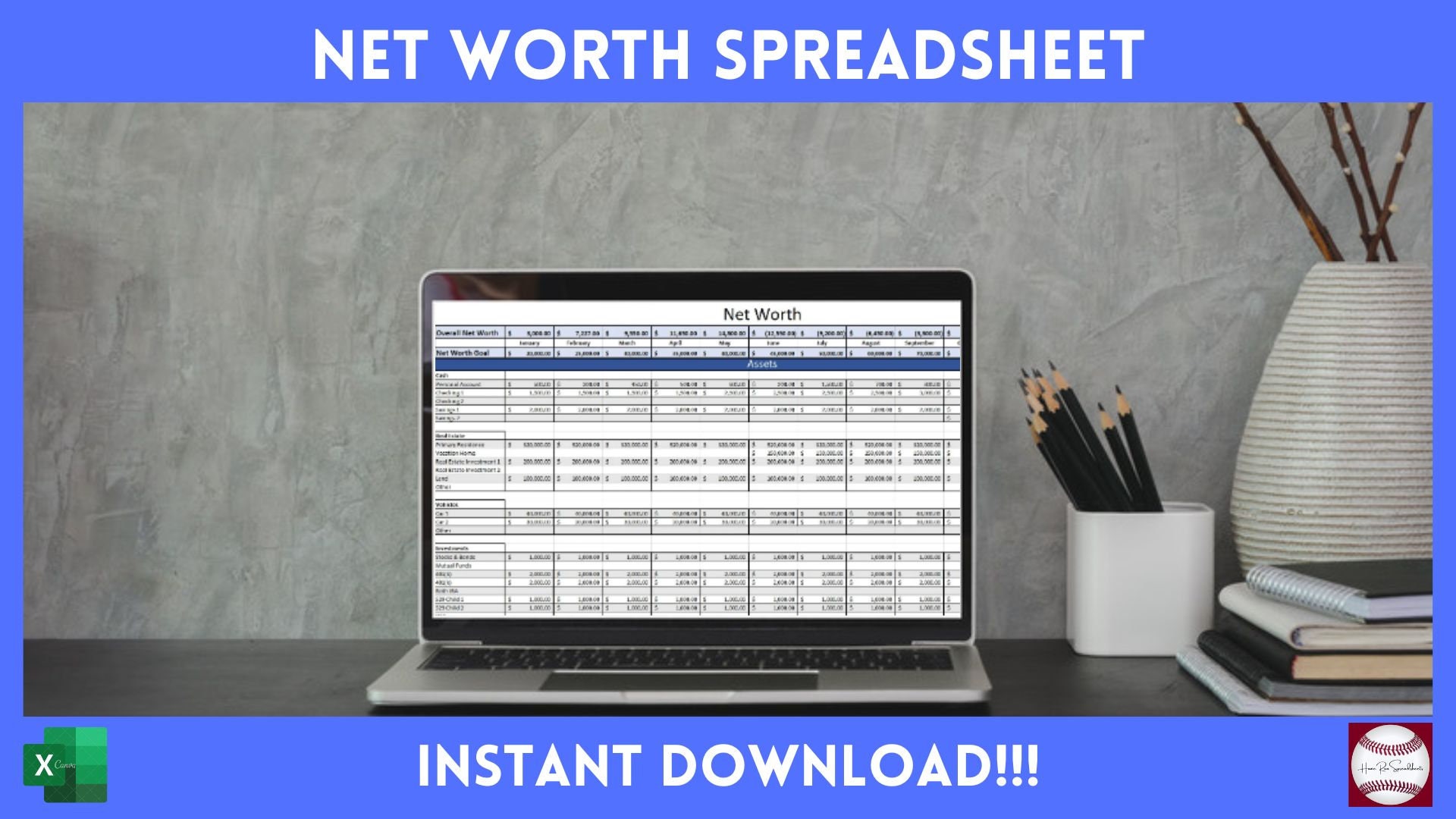Net Worth Spreadsheet - Etsy