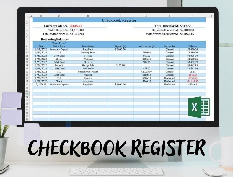 Checkbook Register - Etsy