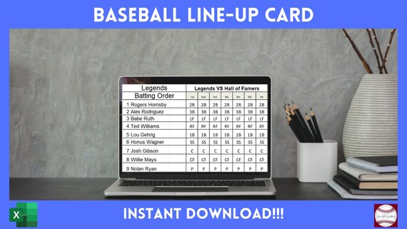 Printable Baseball Line up Card - Etsy