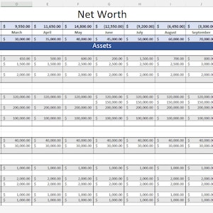 Net Worth Spreadsheet - Etsy