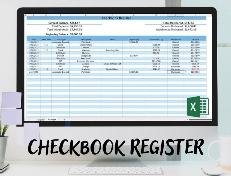 Checkbook Register - Etsy