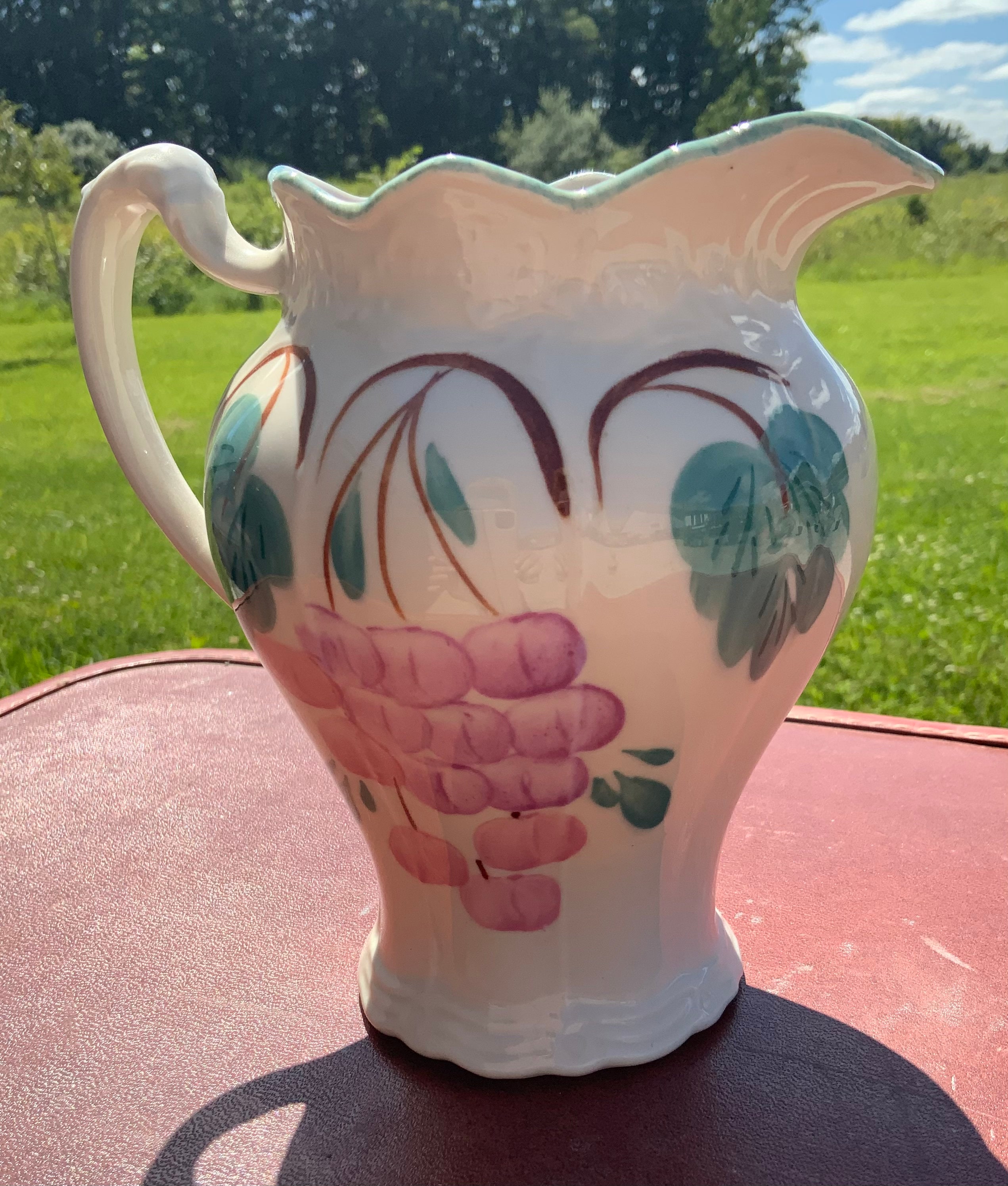 Vintage Hand Painted Grape Cream Pitcher Blue Ridge Pottery - Etsy