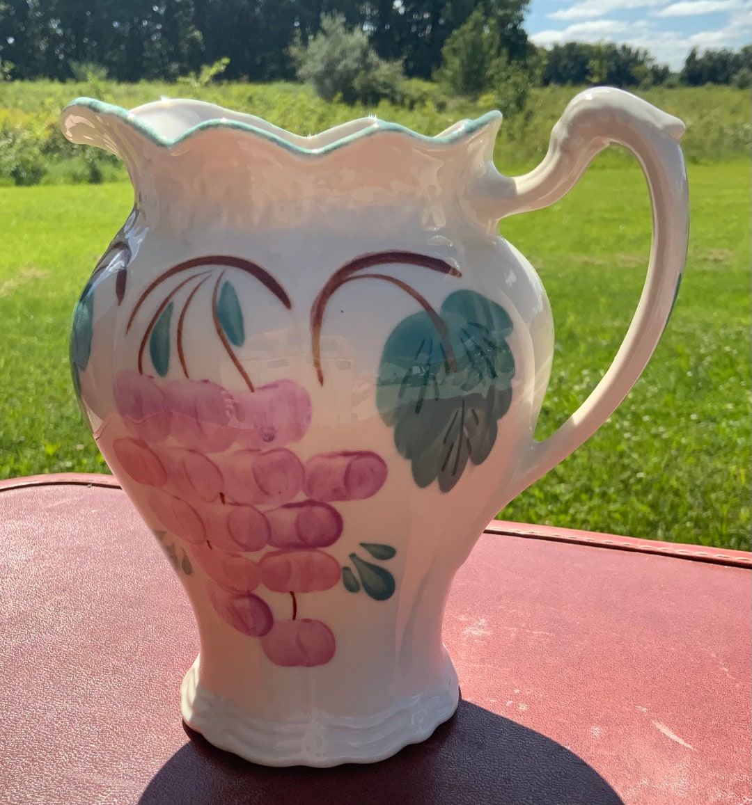 Vintage Hand Painted Grape Cream Pitcher Blue Ridge Pottery - Etsy