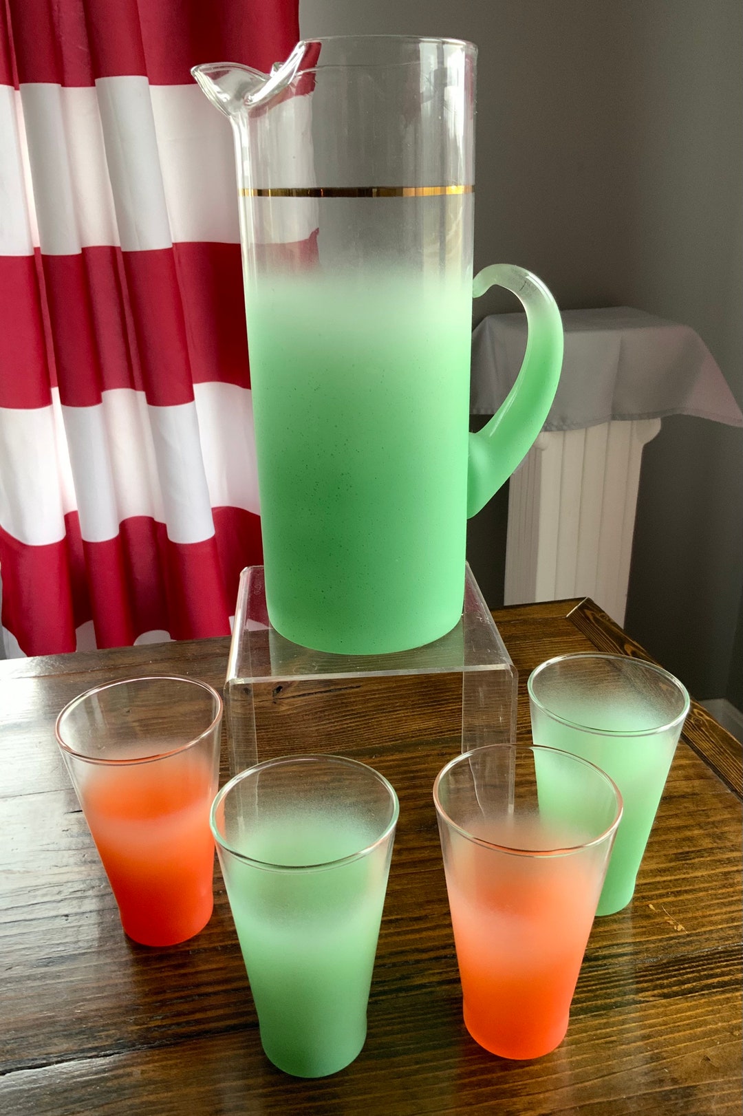 Vintage Blendo 5 Pc Pitcher and Glass Set - Etsy