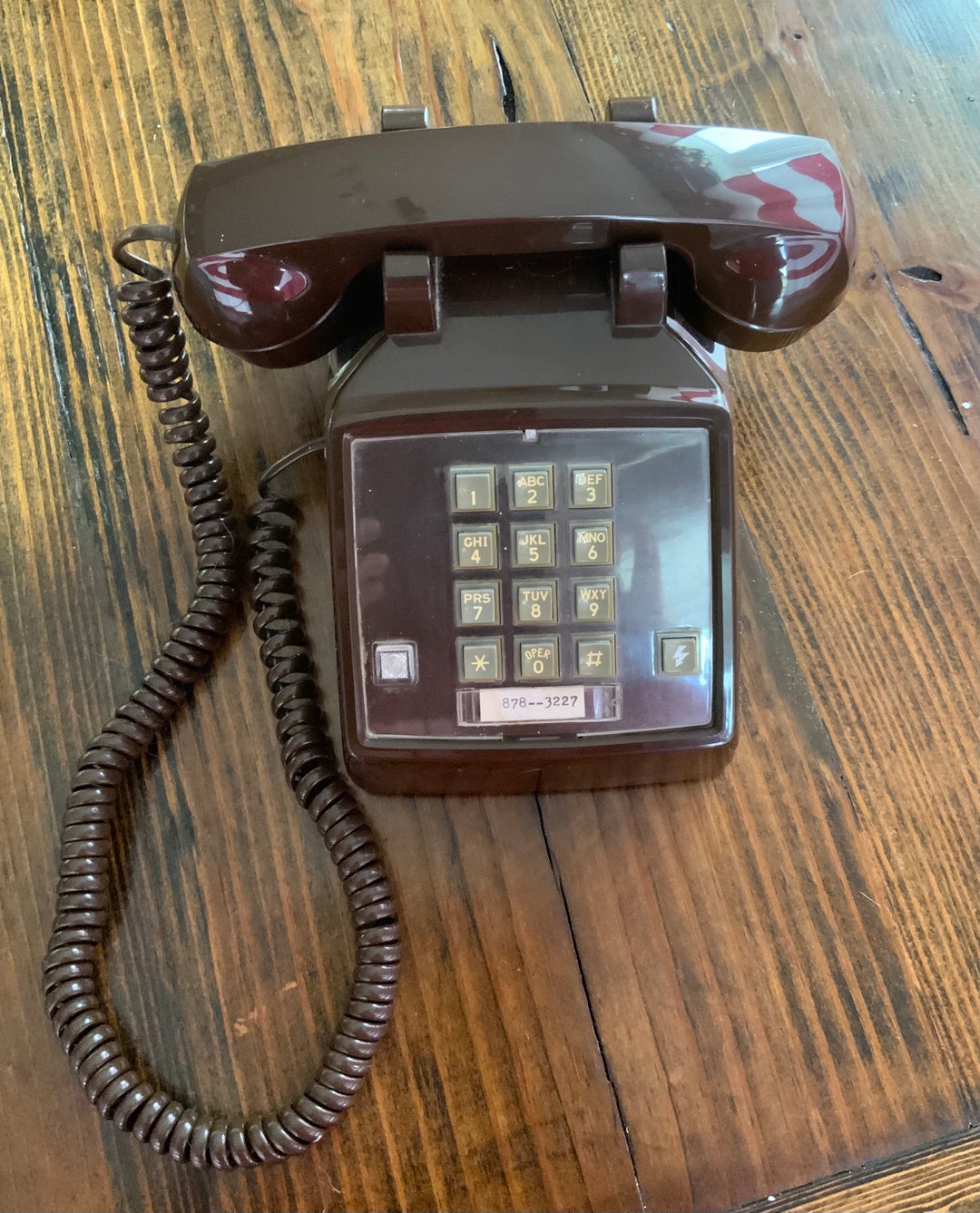 Vintage Brown Push Button Office Desk Telephone - Etsy
