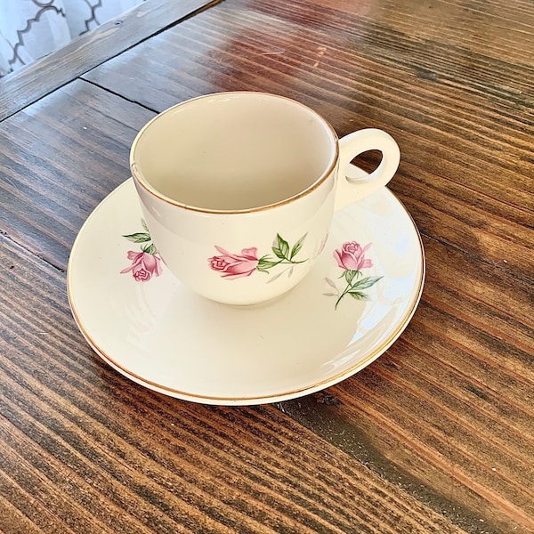 Pink Rose Tea Cup - Etsy